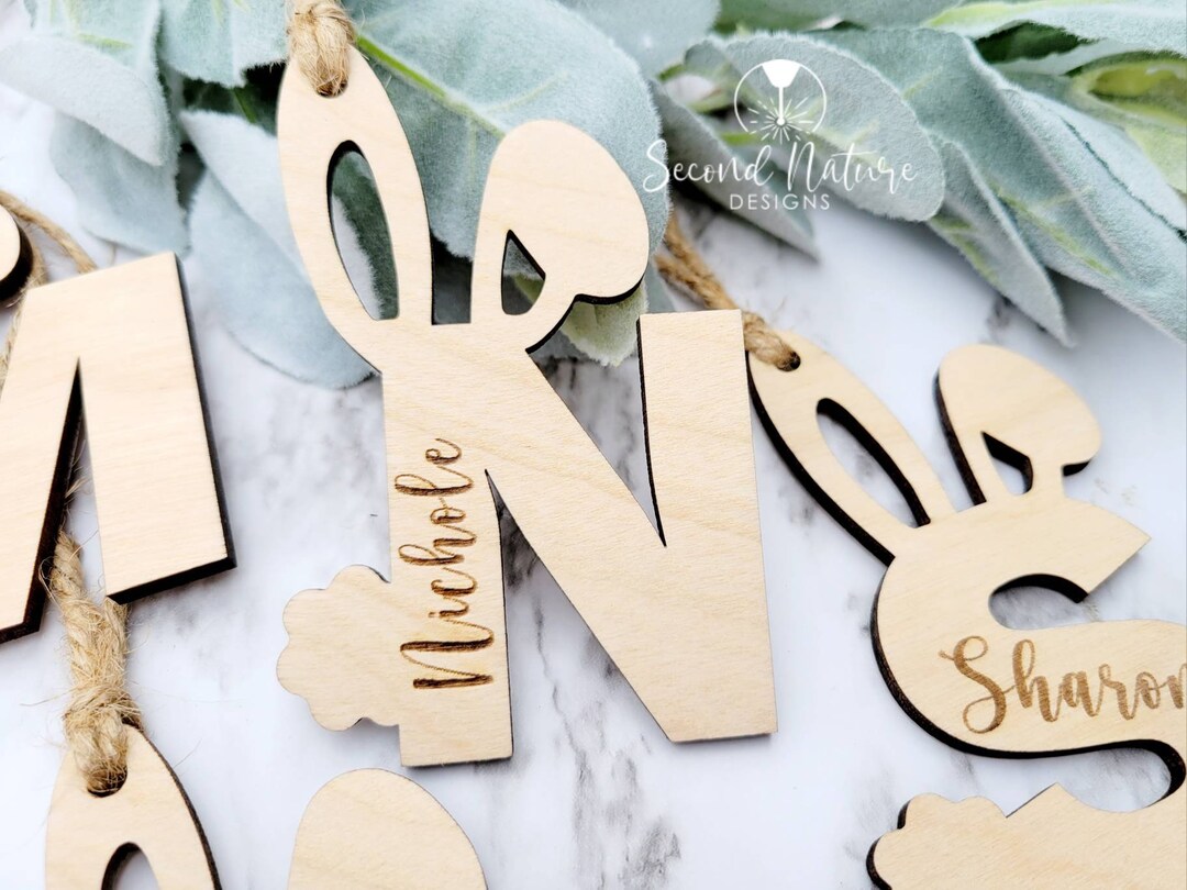 Easter Basket Names / Easter Basket Name Tags / Bunny Monogram Name ...