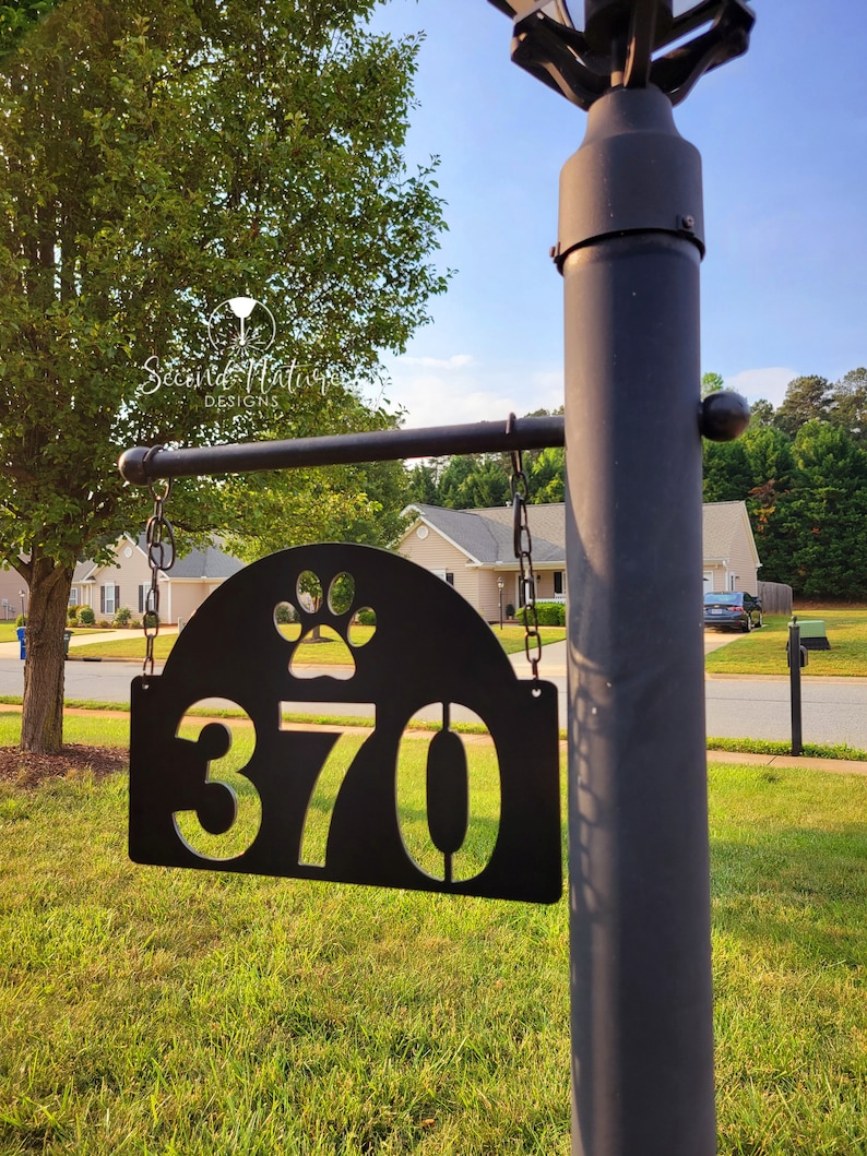 Acrylic Lamp Post Sign | Lamp Post Address Plaque | House Number Sign ...