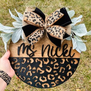 Leopard Teacher Door Hanger / Teacher Gift / Personalized Teacher Sign ...