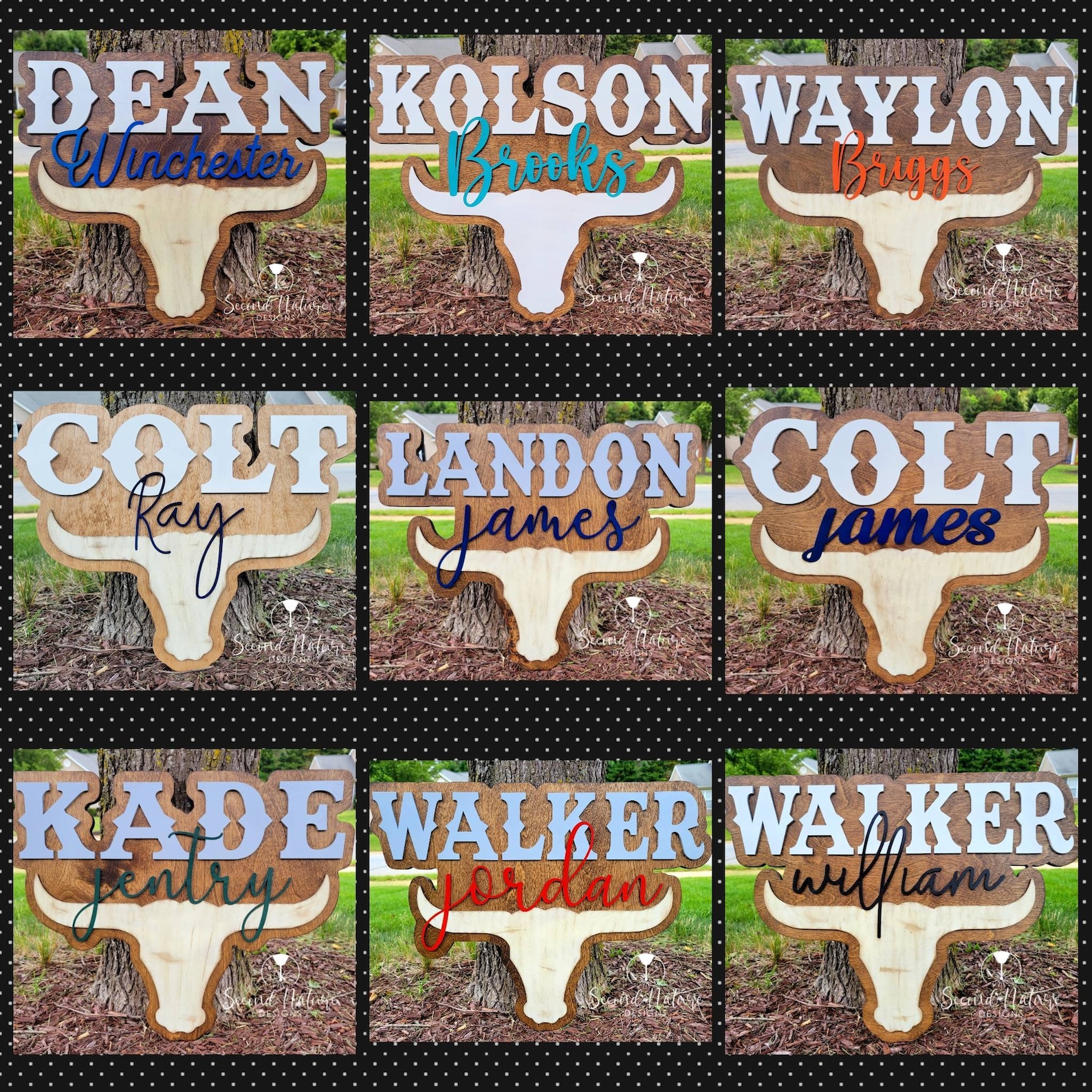 Bull Horns Baby Name Sign / Bull Boy Nursery Door Hanger / - Etsy