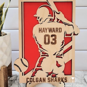 Personalized Baseball Sign / Baseball Trophy Plaque / Custom Senior ...