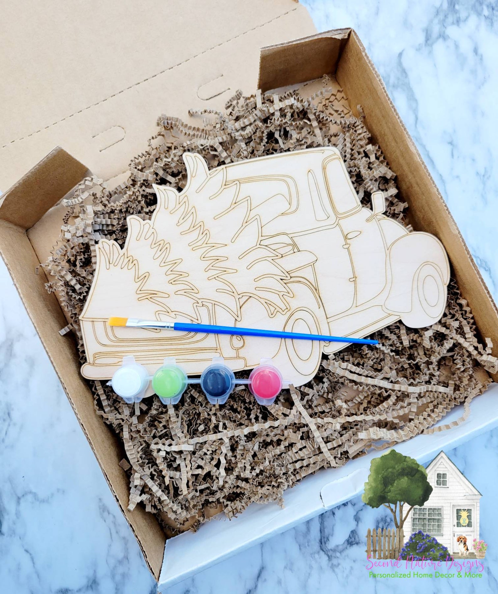 Christmas Paint Kit for Kids / Santa Wood Blank / Kids Paint - Etsy