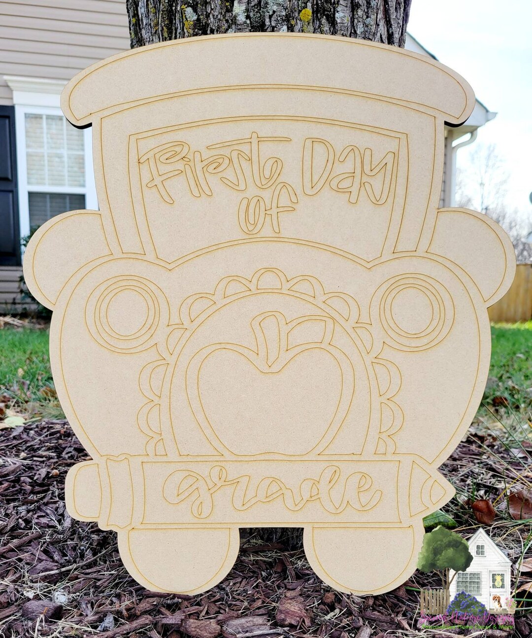 UNFINISHED School Bus Door Hanger / Teacher Gift / Personalized Back to ...