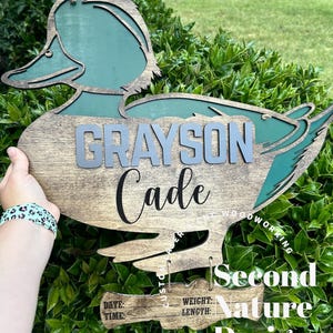 Baby Boy Duck Birth Stats Sign / Nursery Announcement / Newborn ...