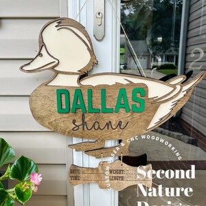 Baby Boy Duck Birth Stats Sign / Nursery Announcement / Newborn ...
