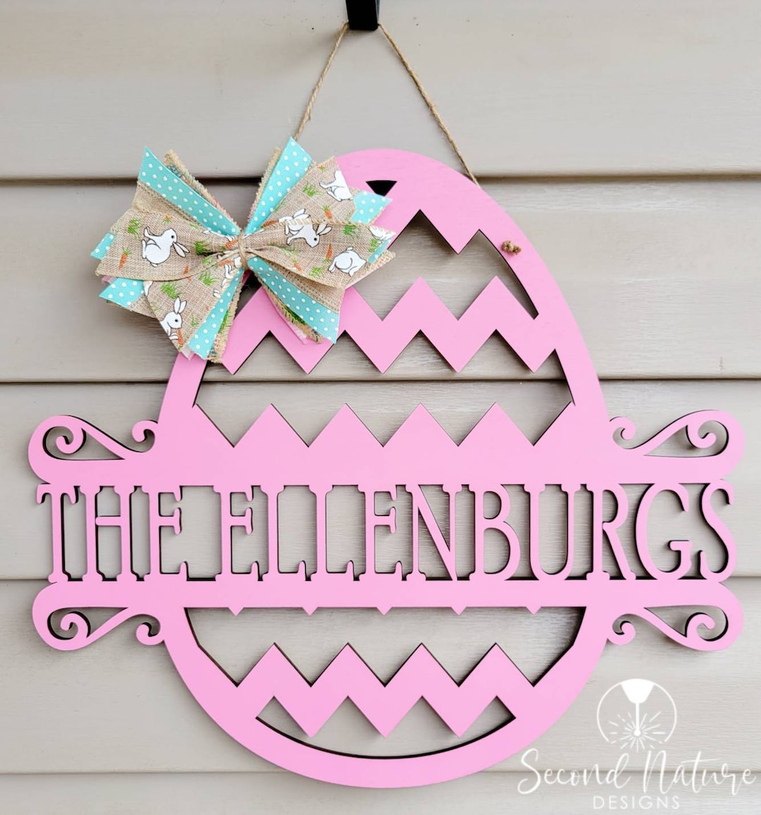 Monogram Easter Egg Door Hanger Personalized Easter Decor - Etsy