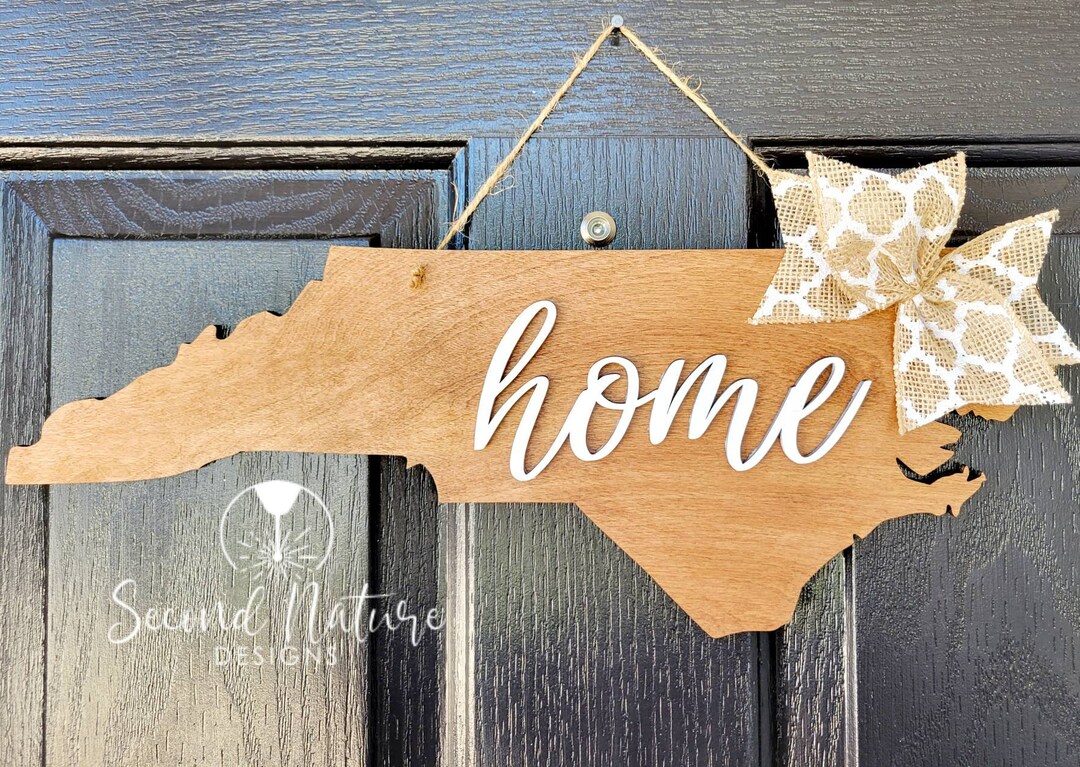 NC Home Sign / Texas State Silhouette Sign / State Wood Sign / Wooden ...