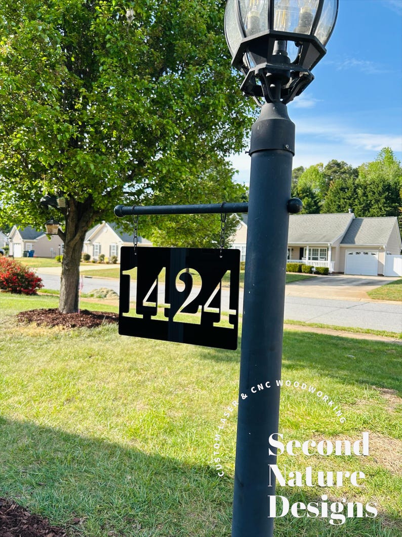 Acrylic Lamp Post Sign | Lamp Post Address Plaque | House Number Sign ...