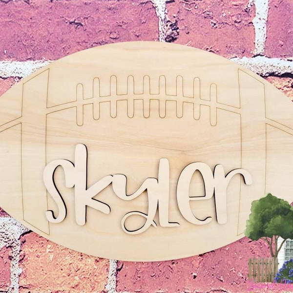 Football Wood Cutout - Etsy