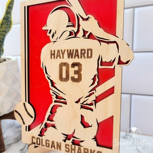 Personalized Baseball Sign / Baseball Trophy Plaque / Custom Senior ...