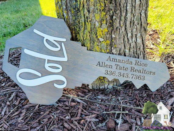 Personalized Wood Realtor Sign / Wooden Real Estate Agent Sign | Etsy