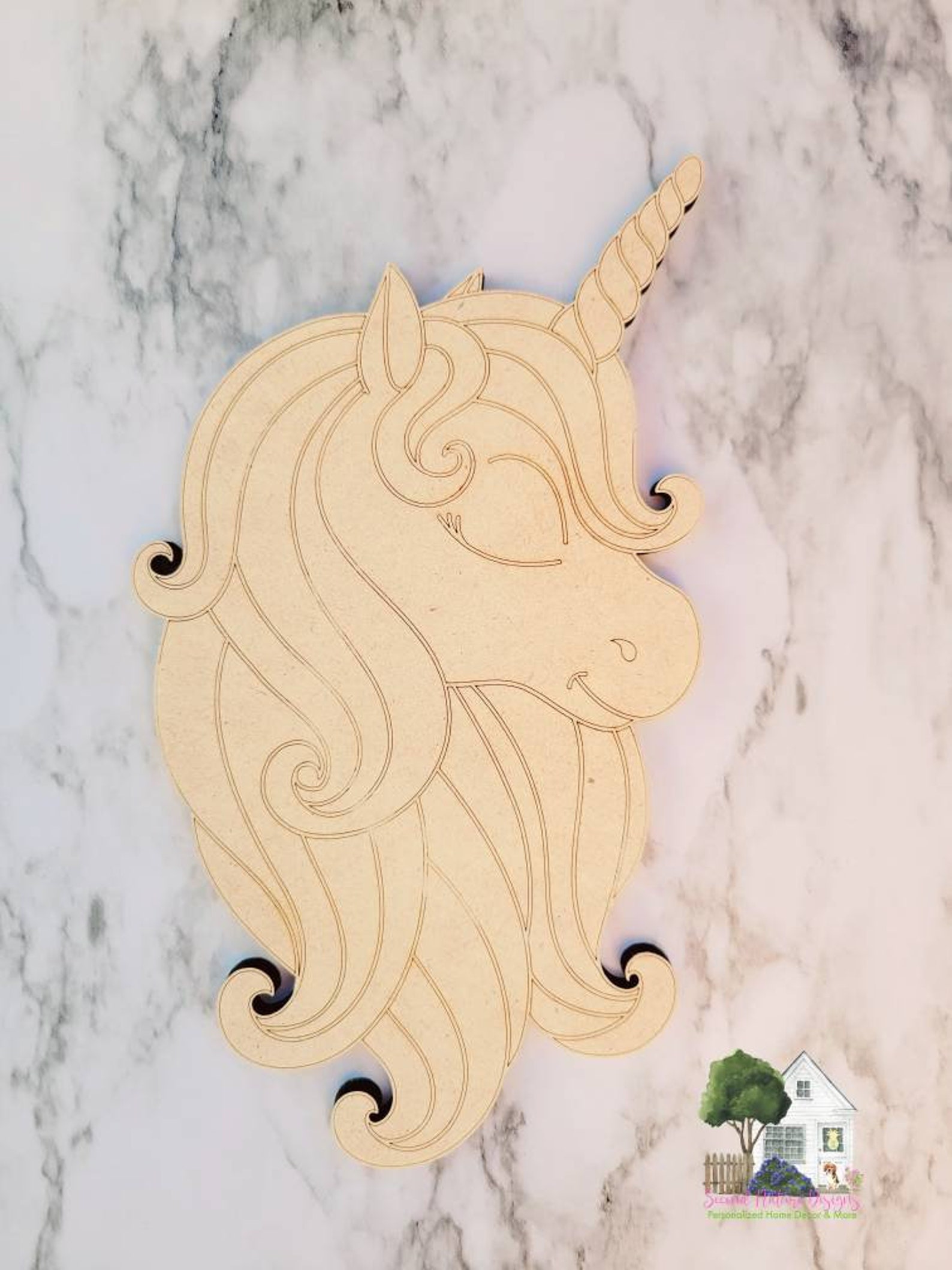 UNFINISHED Unicorn Blank / Unpainted Wood Unicorn Cutout / Unicorn ...