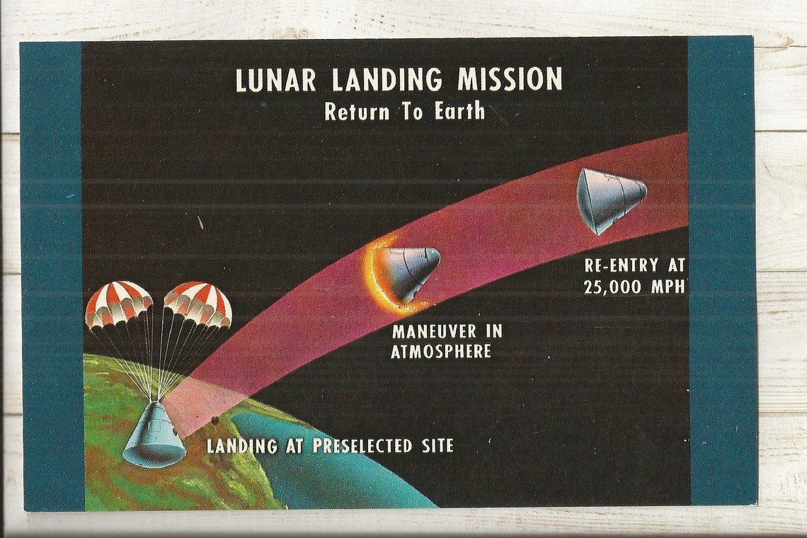1960s Chrome Postcard Apollo Lunar Landing Mission NASA - Etsy