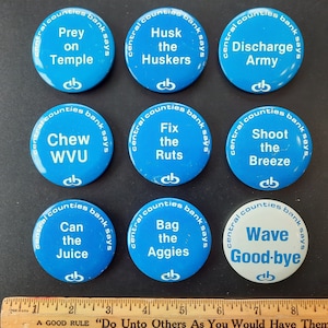 Vintage Collection of (9) Central Counties Bank, Penn State University ...