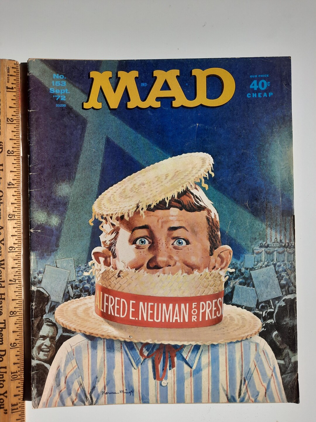 1972 Vintage Original Mad Magazine: Alfred for President, Alfred E ...
