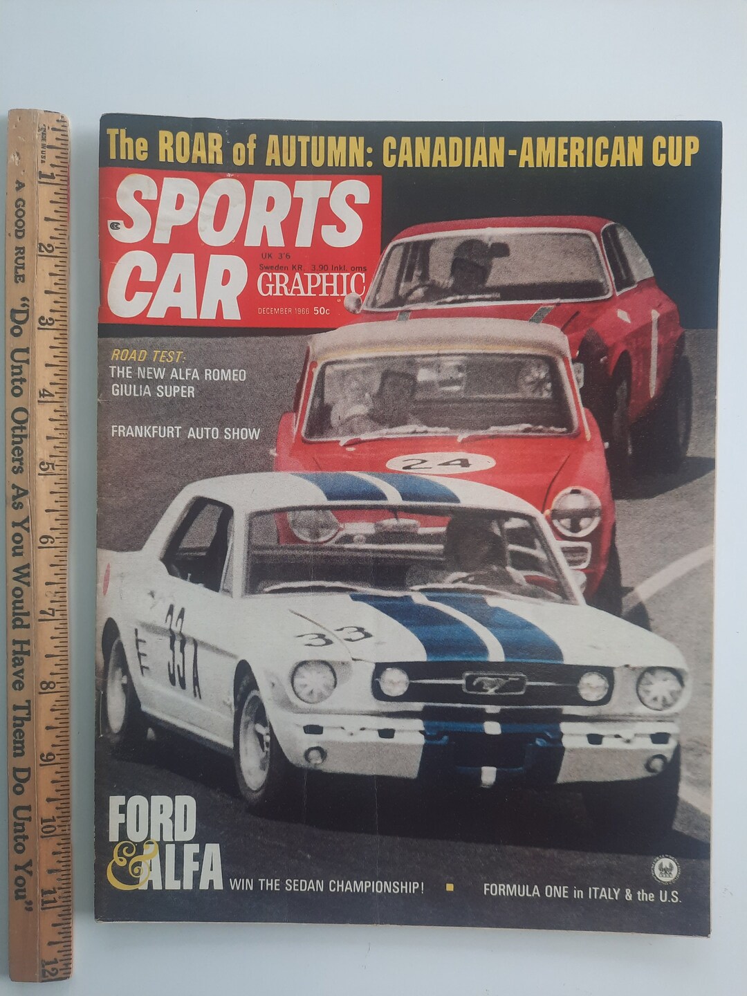 Sport Car Graphic Magazine, Issue: December 1966- Ford & Alfa Win ...