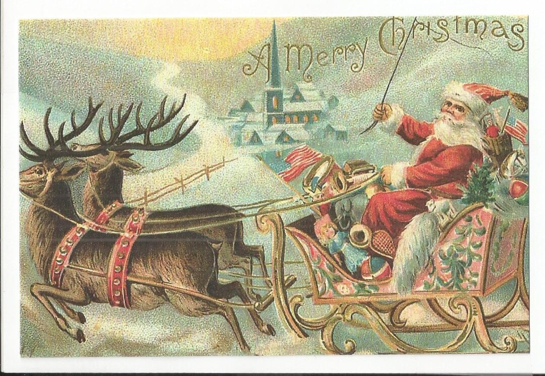 Quality 1990s Reproduction of Vintage Christmas Postcard: American ...