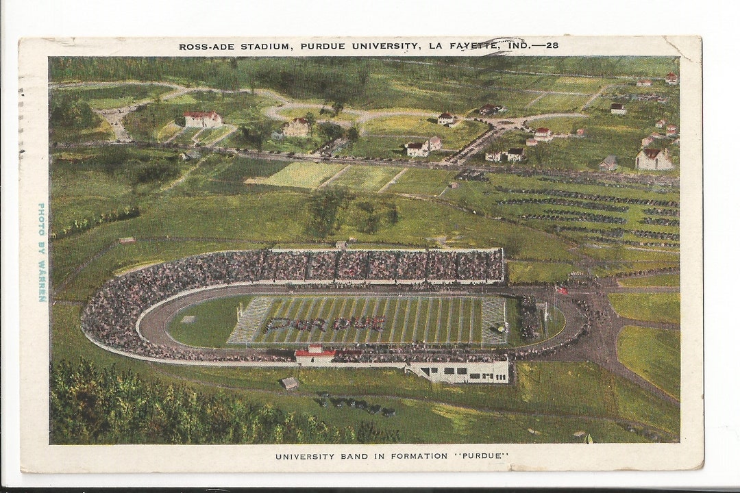 1930s WB Postcard View of Ross-ade Stadium, NCAA Football, Purdue ...