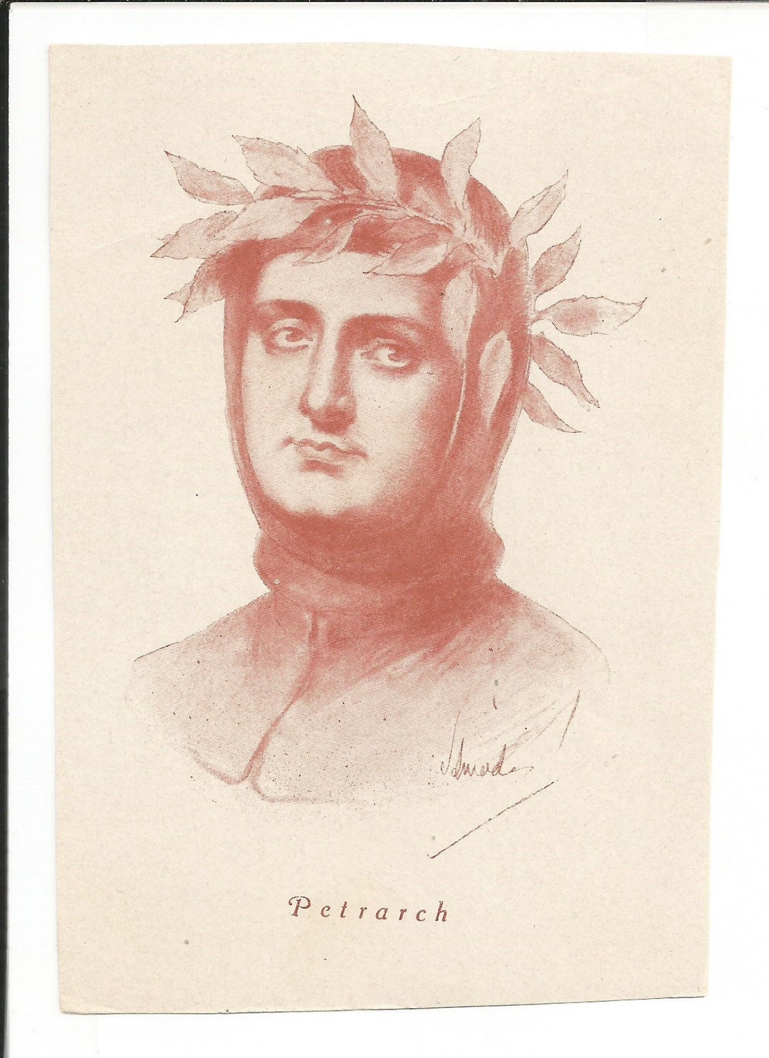 1890s Sketch Print of Petrarch, Francesco Petrarca, Italian Renaissance ...