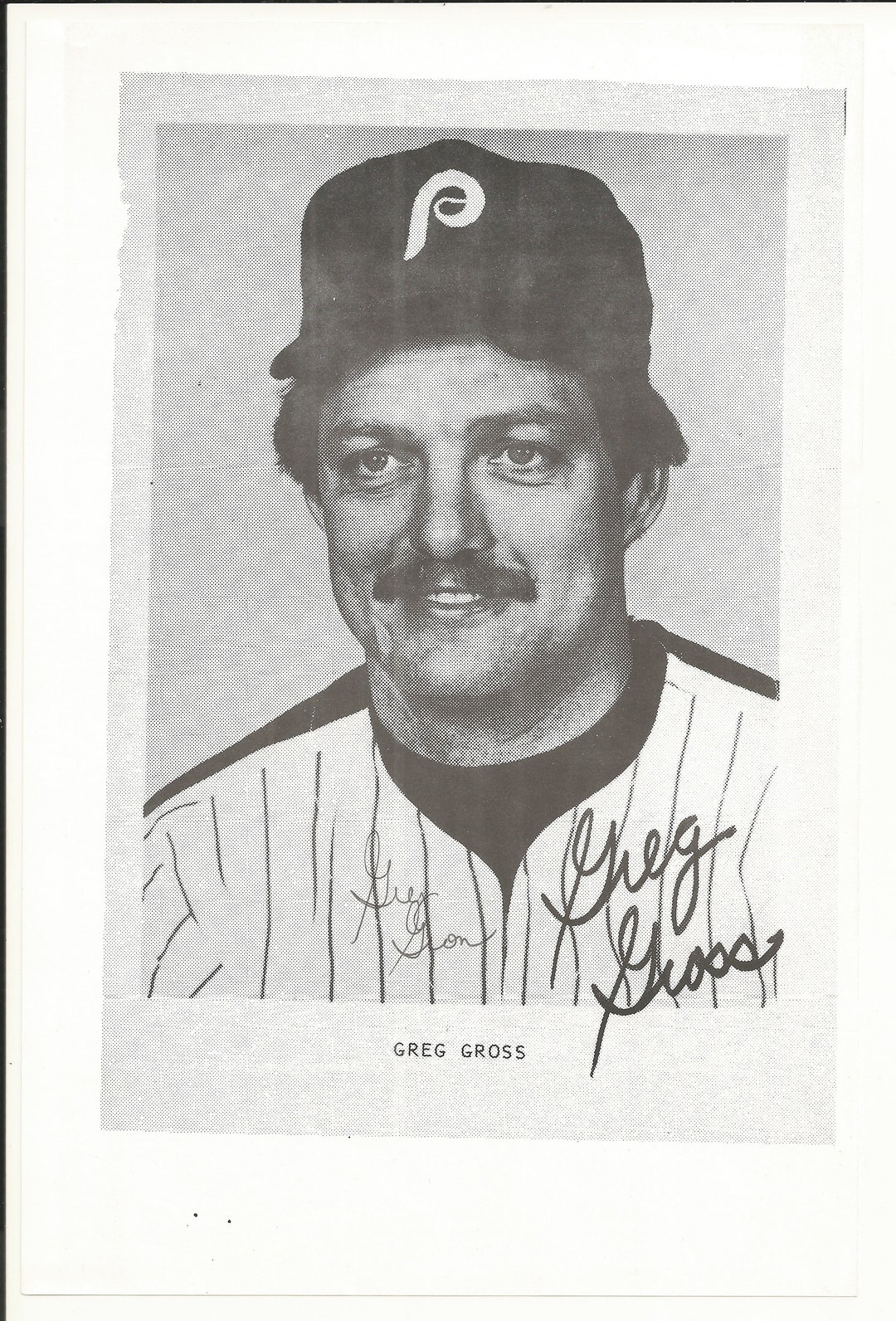 1980s Autographed B/W Print of Pinch Hitter, Player Greg Gross: 1982 ...