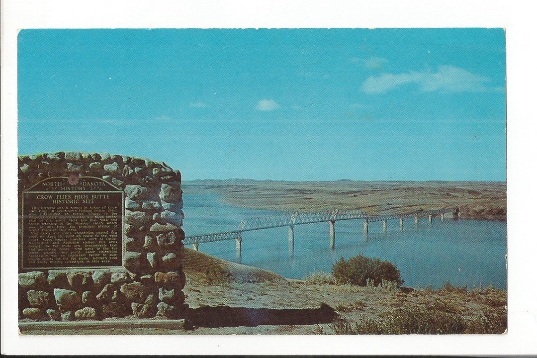 1950s Chrome Postcard View of Four Bears Bridge, New Town, Mountrail ...