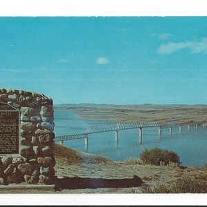 1950s Chrome Postcard View of Four Bears Bridge, New Town, Mountrail ...