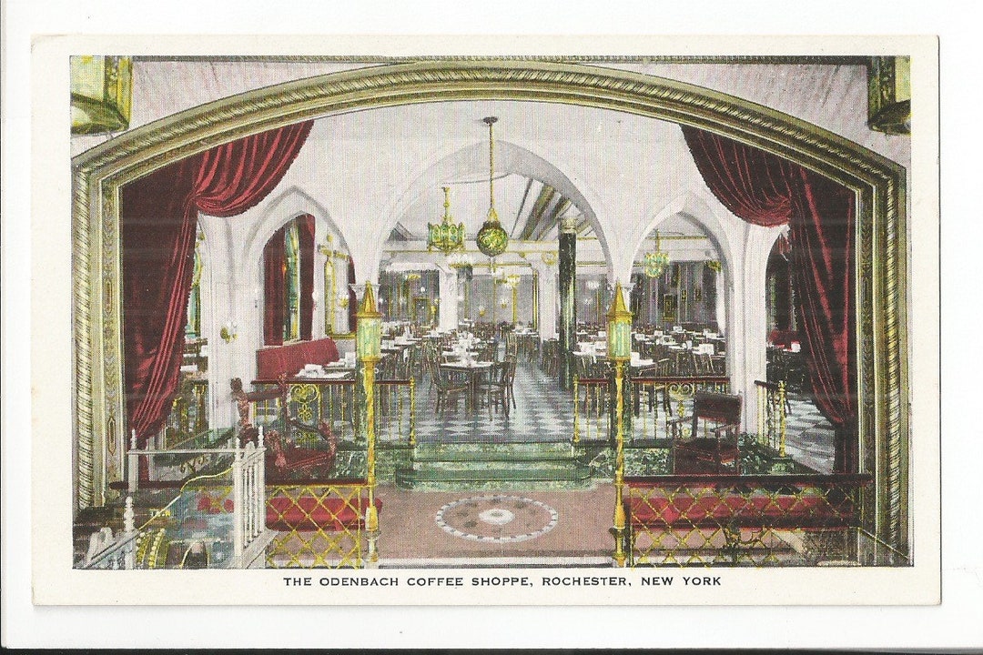 1920s Whiteborder WB Postcard Interior View of the Odenbach Coffee ...