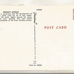 1960s Chrome Postcard Apollo Lunar Landing Mission NASA | Etsy