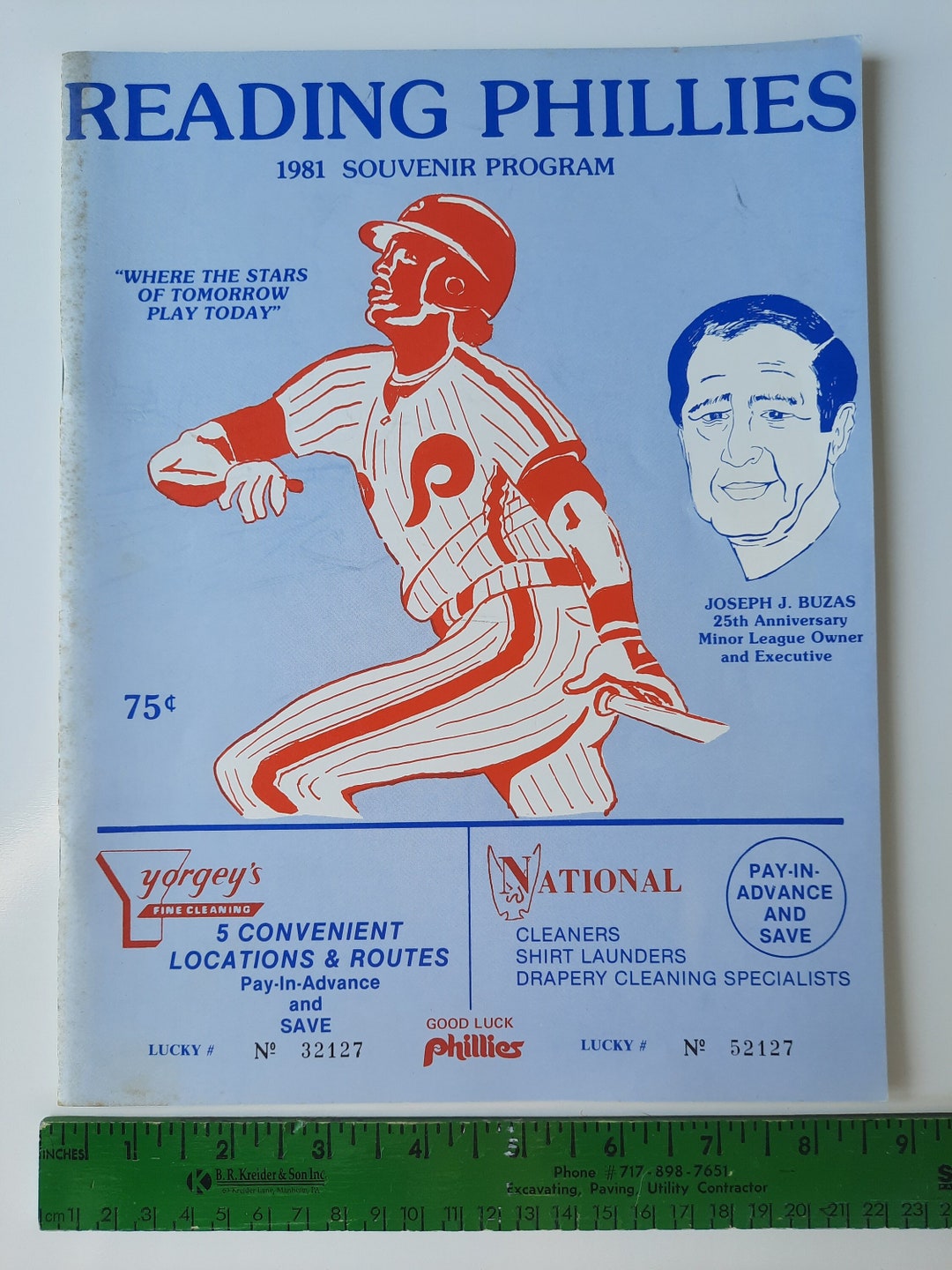 Vintage 1981 Reading Phillies Baseball Souvenir Program With - Etsy