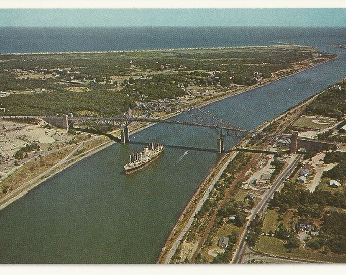 1960s Chrome Postcard- View of Cape Cod Canal, East End, Bourne, Near ...