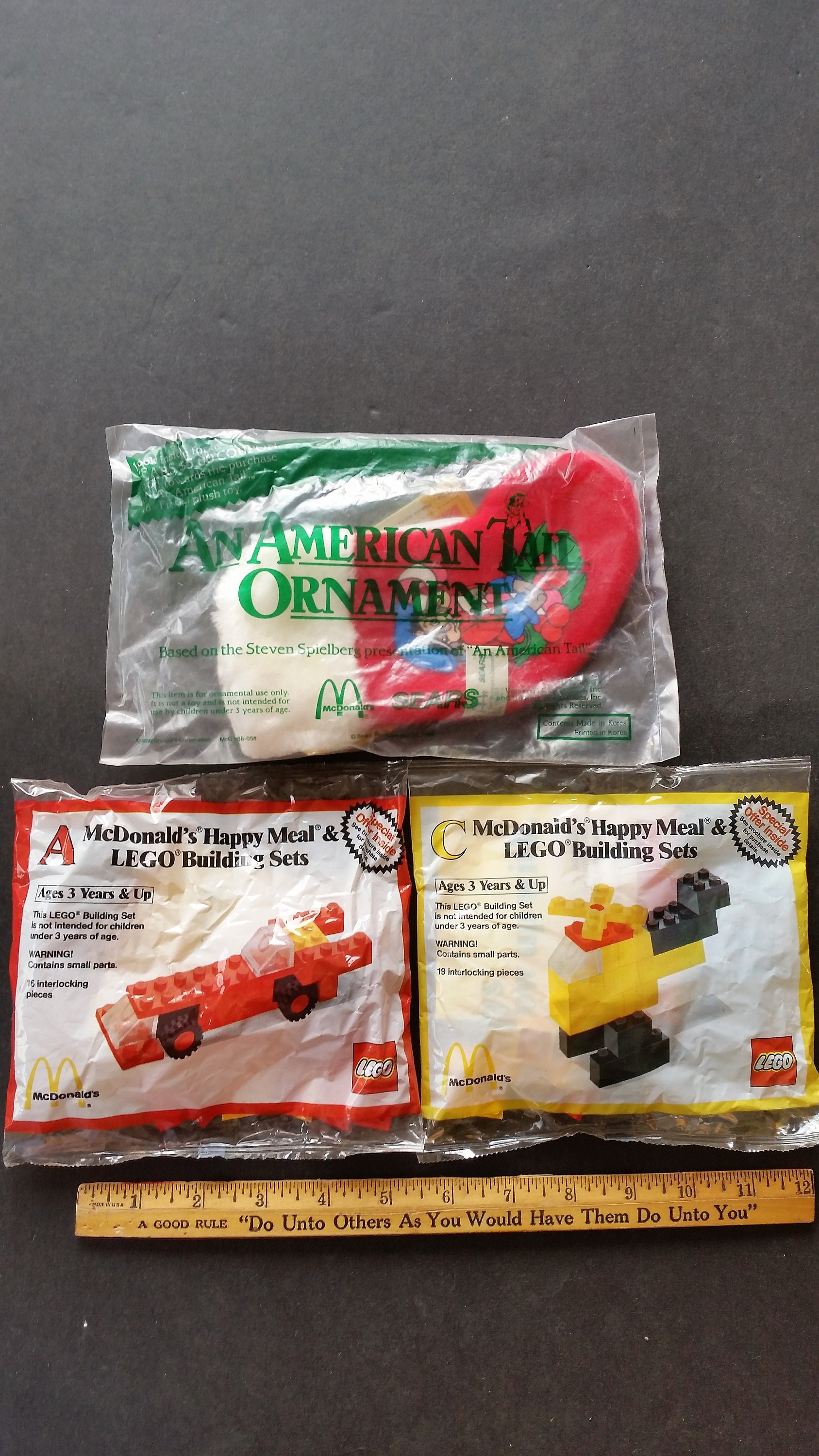 Collection of 3 1986 Mcdonald's Happy Meal Toys Unopened | Etsy