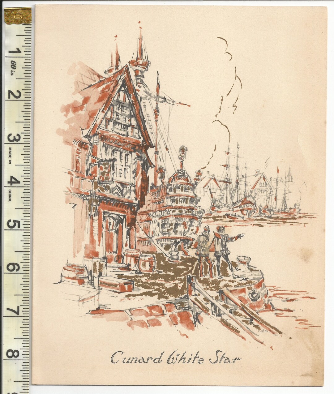 Original Vintage June 13, 1950 R.M.S. media Cunard White Star Trans ...