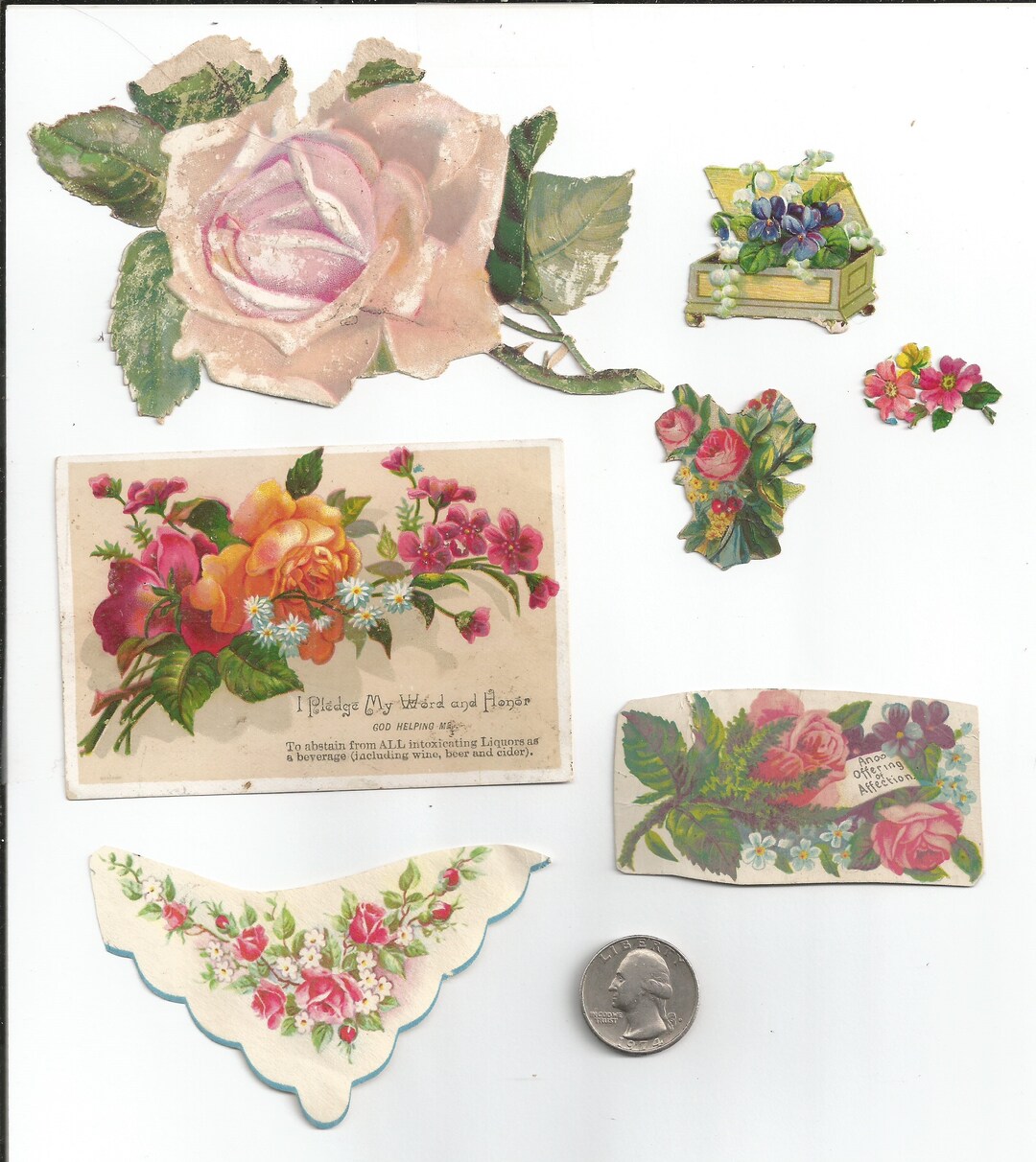 1880s- 1890s Original Lot of (7) Victorian Die Cut Paper Scrapbook ...