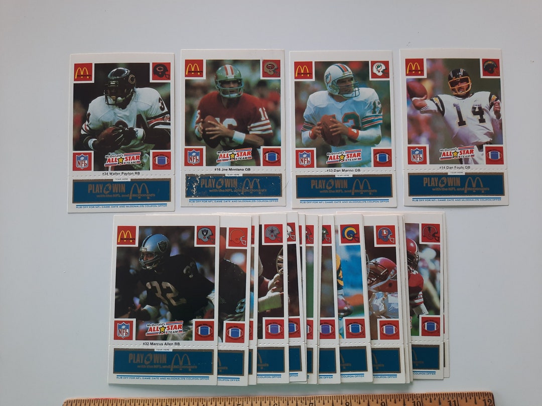 1986 Mcdonald's NFL All Stars Trading Cards, Complete Set of 30 Blue ...