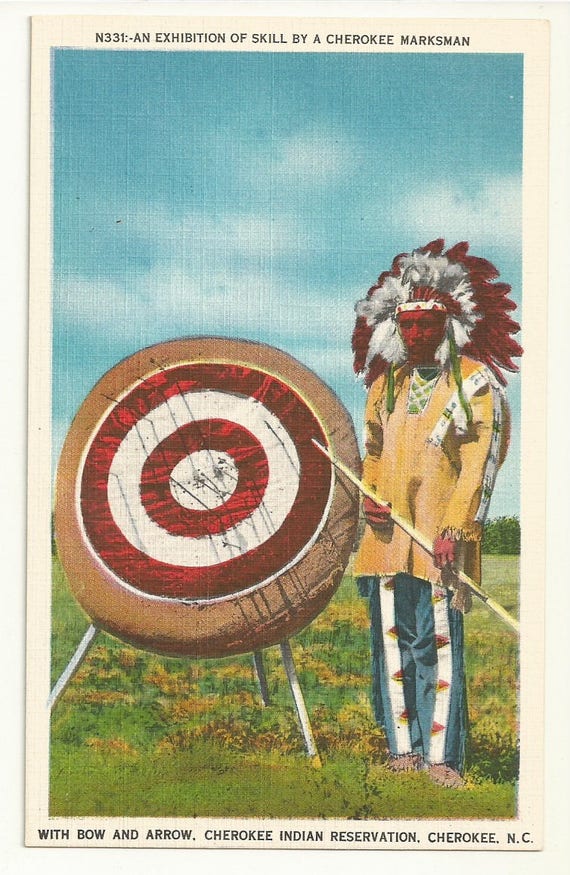 1940s Line Postcard Indian Reservation Cherokee Swain and | Etsy