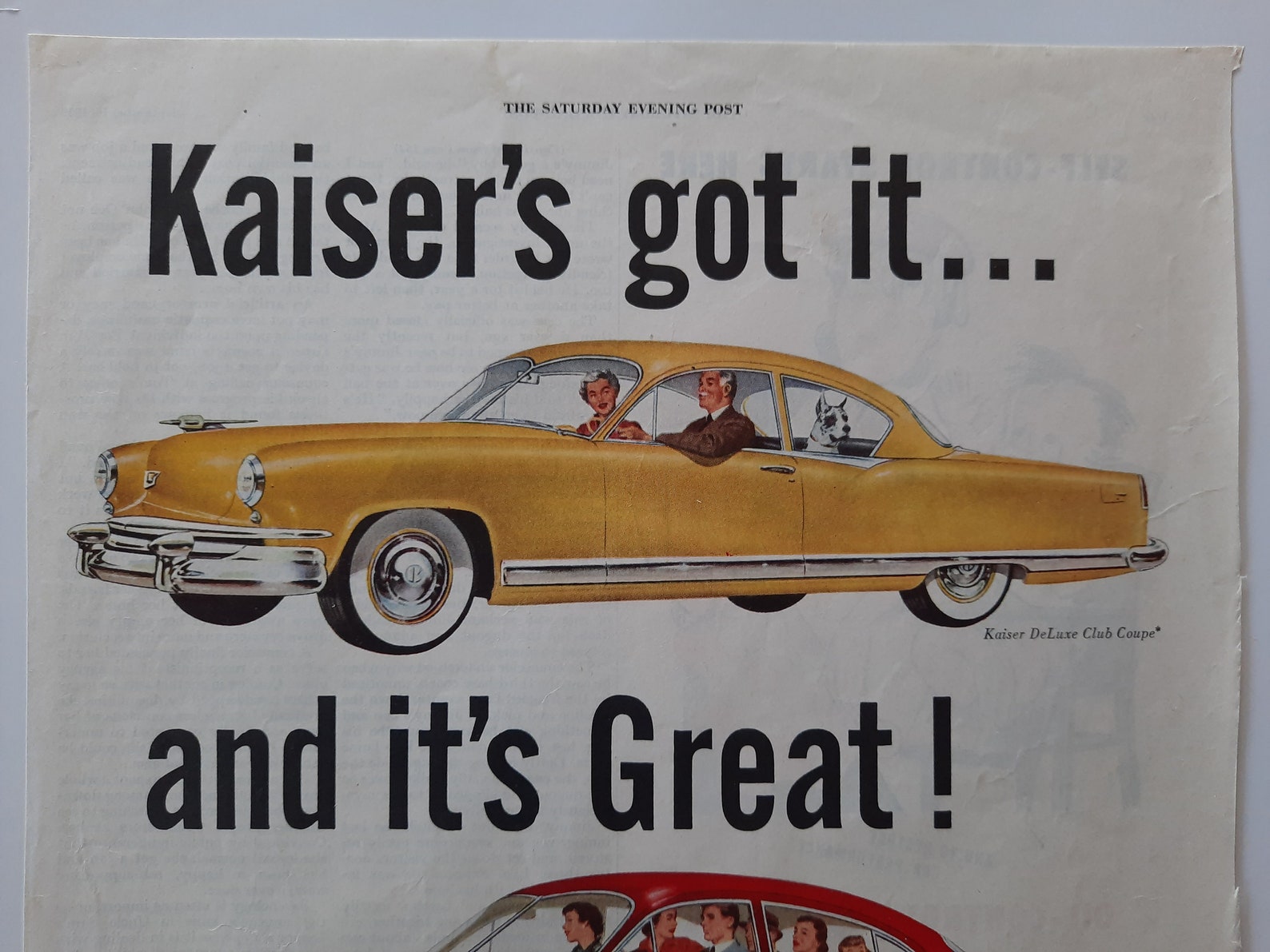 Original 1950 Magazine Ad, Advertisement 1951 Kaiser Automobile Deluxe ...