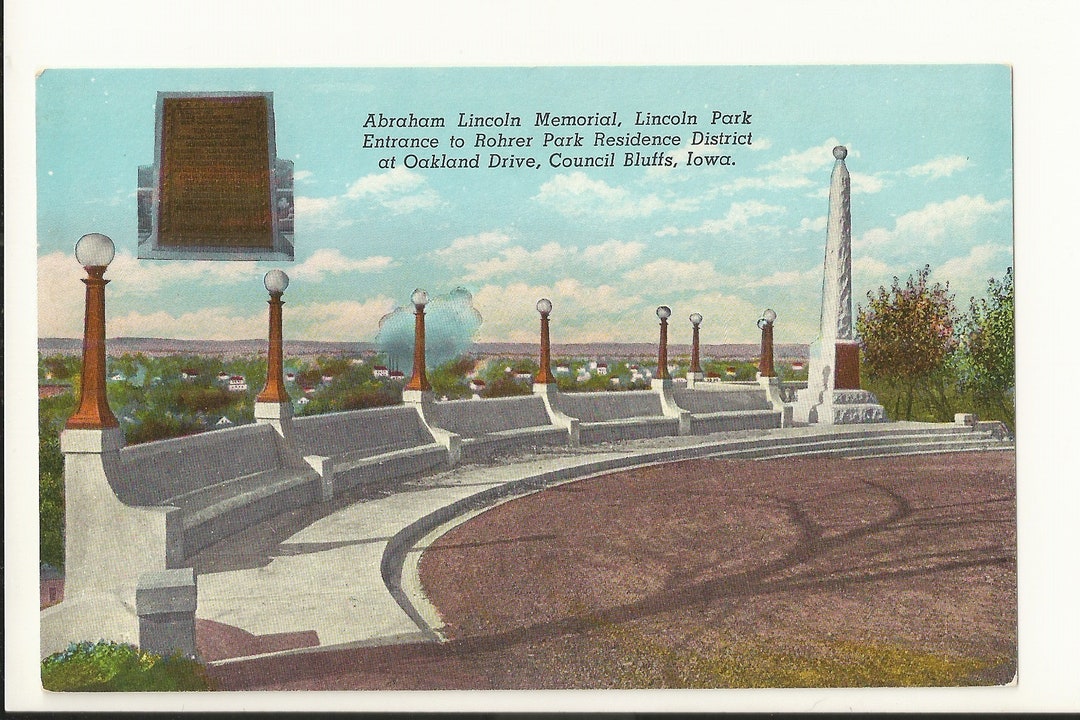 1940s Chrome Postcard: Abraham Lincoln Memorial, Rohrer Park, Oakland ...