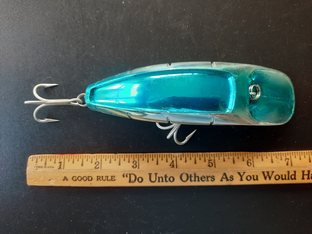 1990s Jumbo Big Game Flatfish Trolling Fishing Lure: Metallic Chrome ...
