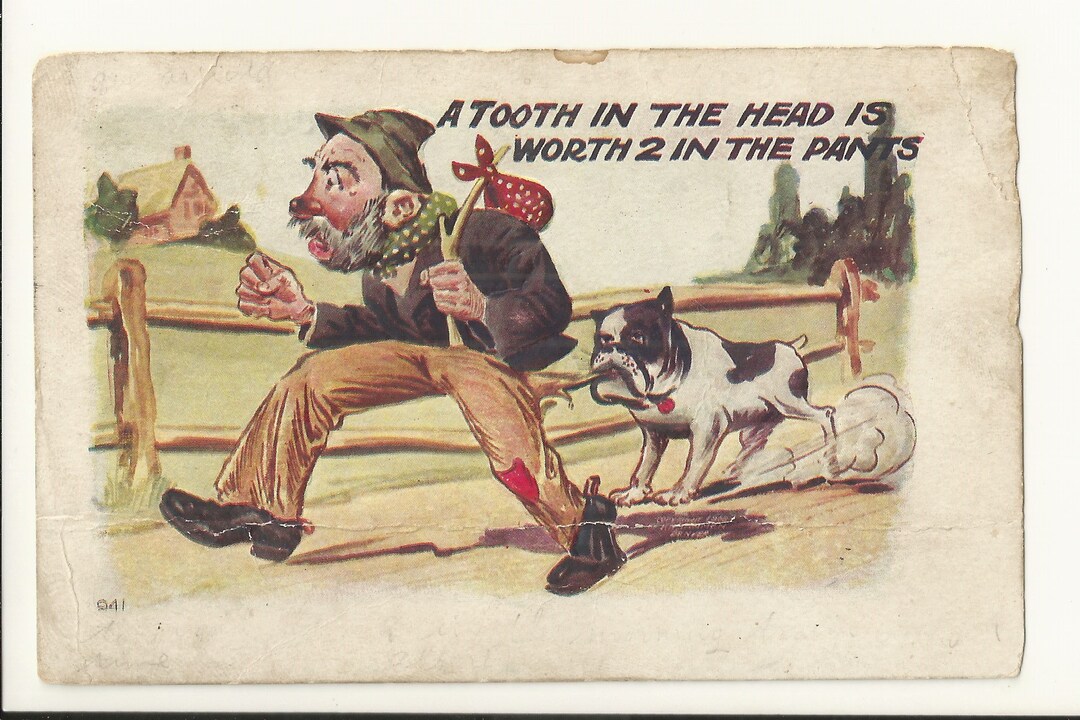 Vintage Early 1900s Undivided Back UDB Postcard: Comic Hobo Bitten by ...