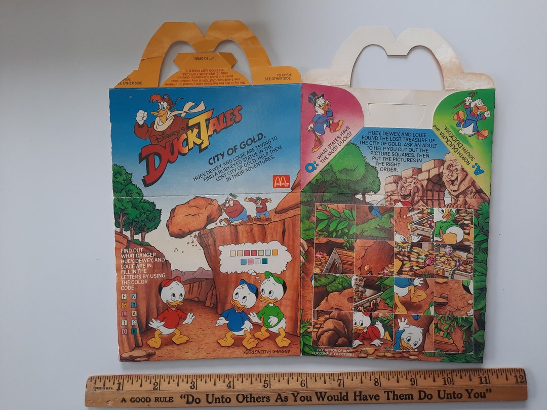 1987 Mcdonald's Happy Meal Box: Walt Disney's Duck Tales City of Gold ...