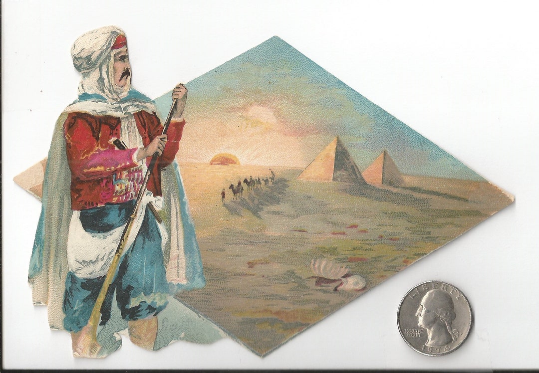 1880s Beautiful Victorian Die Cut Advertisement, Arabian Egyptian ...