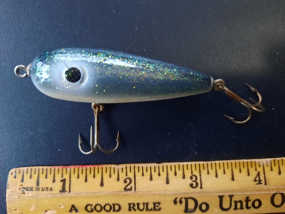 Vintage 1970s Topwater Bass Lure: Baby Zara Style Fishing Lure, Dark ...