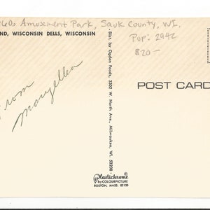 1960s Chrome Postcard View of Carousel Amusement Park Ride at ...