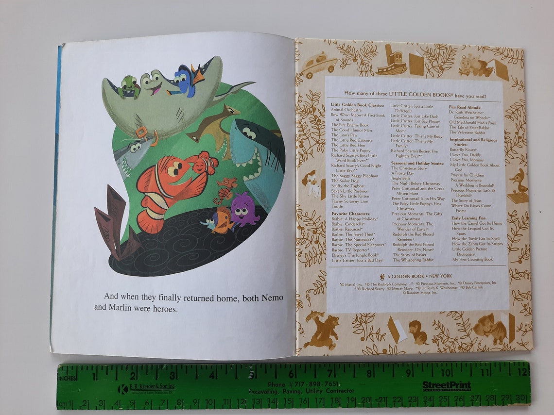 Little Golden Book: Walt Disney's Pixar "finding Nemo"- Children's Book ...