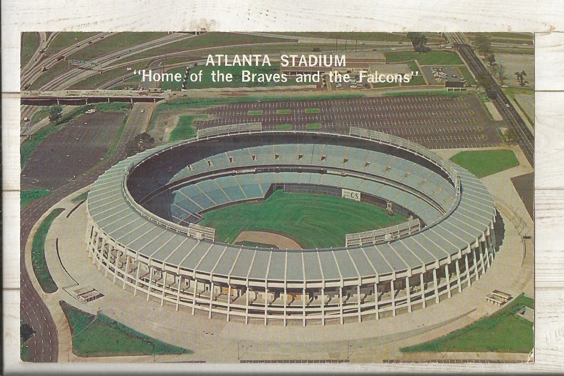 1960 Chrome Postkarte Aerial View of Atlanta Stadium | Etsy