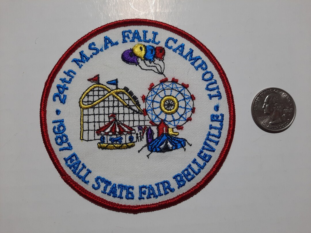 Vintage 1987 Patch: 24th MSA Fall Campout, State Fair, NCHA, Belleville, Wayne County, Michigan ...