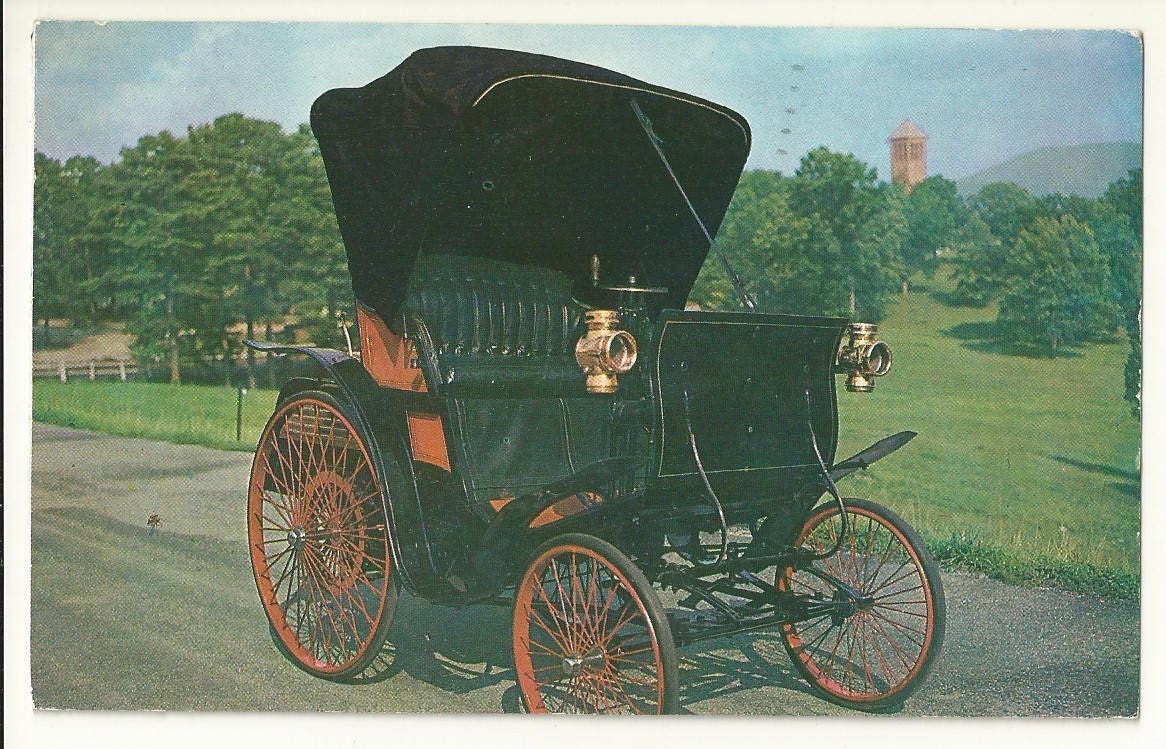 1960s Chrome Postcard View of 1892 Benz Car and Carriage - Etsy