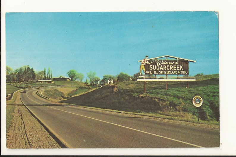 1960s Chrome Postcard View of Road Sign Welcome to Little | Etsy