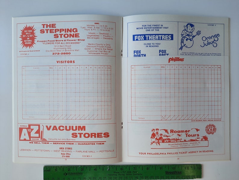Vintage 1981 Reading Phillies Baseball Souvenir Program With - Etsy