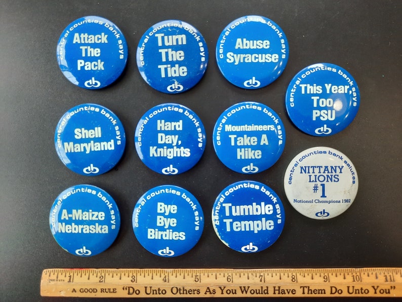 Vintage Collection of (11) Central Counties Bank, Penn State University ...